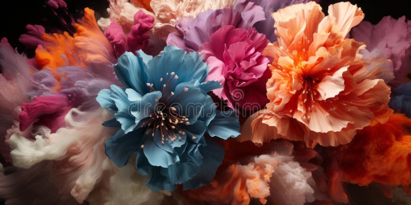 Explosion of Colors, Epic Flowers.. AI Generated Stock Illustration ...