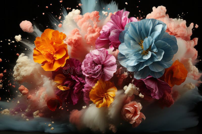 Explosion of Colors, Epic Flowers.. AI Generated Stock Image - Image of ...