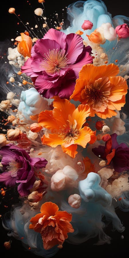 Explosion of Colors, Epic Flowers.. AI Generated Stock Illustration ...