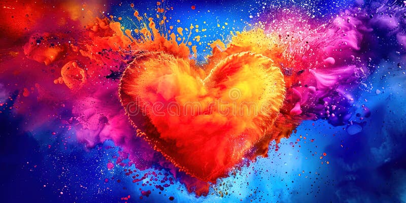 An Explosion of Colors in the Form of a Heart Stock Image - Image of ...