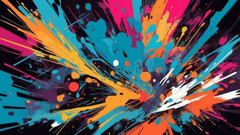 Colorful Blast in Central Explosion. AI Generated Stock Illustration ...