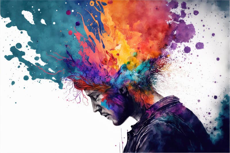 Explosion of Colors Out of an Artist in Concept of Creative and Art ...