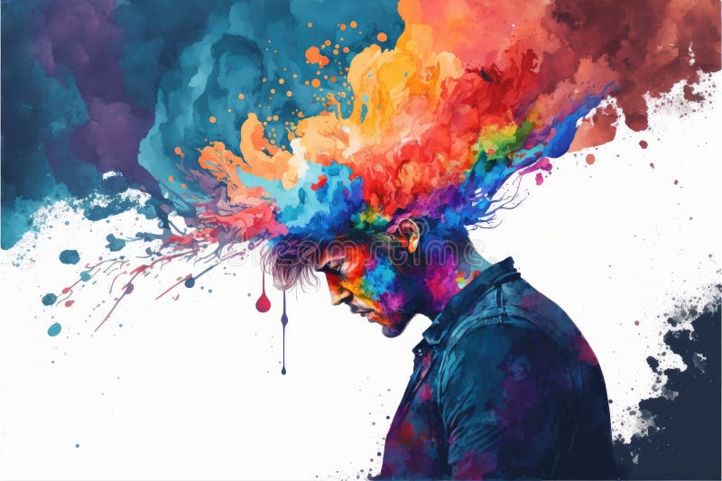 Explosion of Colors Out of an Artist in Concept of Creative and Art ...