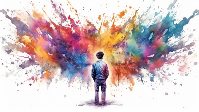 Explosion of Colors Out of an Artist in Concept of Creative and Art ...