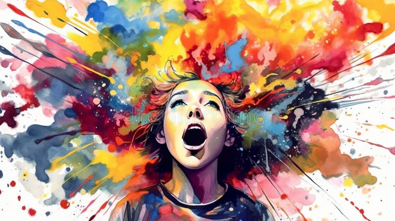 Explosion of Colors Out of an Artist in Concept of Creative and Art ...