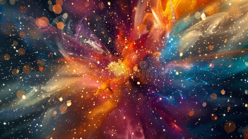 An Explosion of Colors and Shapes Representing the Explosive and ...