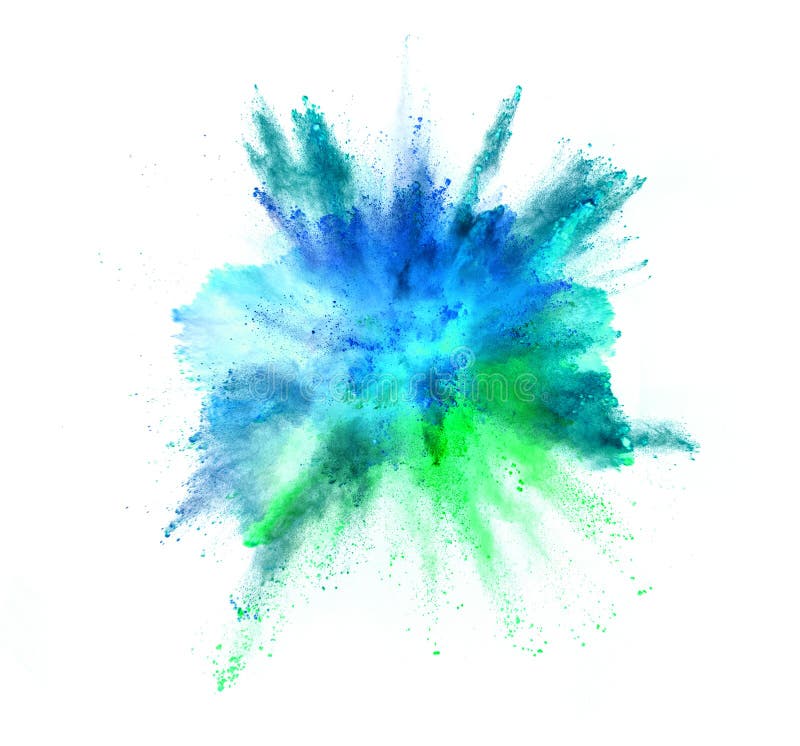Explosion of Coloured Powder on White Background Stock Photo - Image of ...
