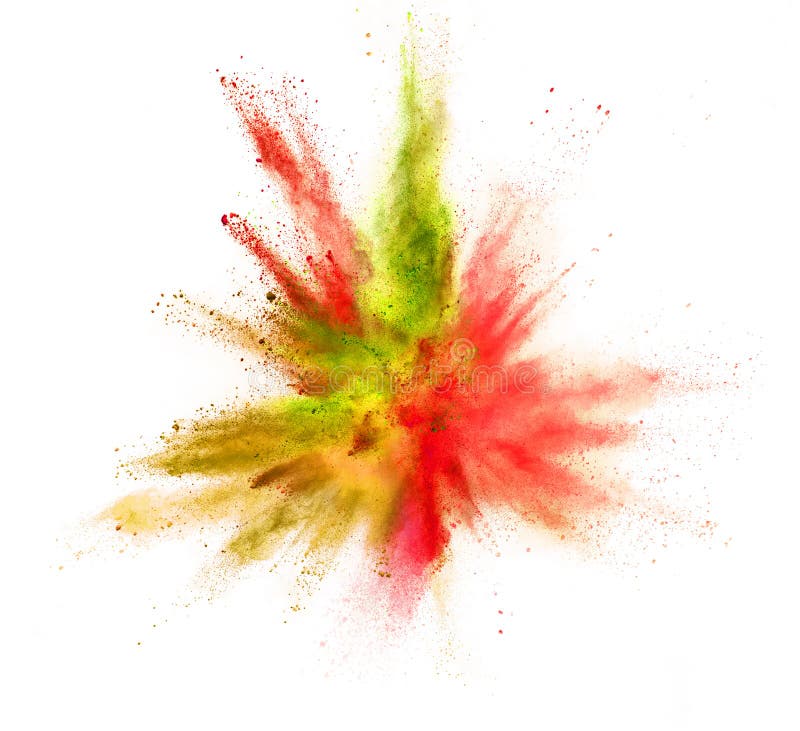 Explosion of Coloured Powder on White Background Stock Image - Image of ...