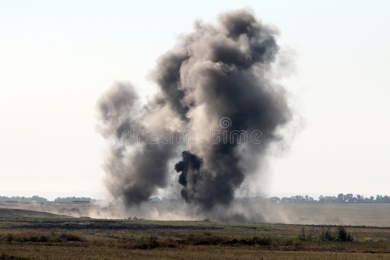 The Explosion of a Combat Charge at the Site during the Battle Stock ...