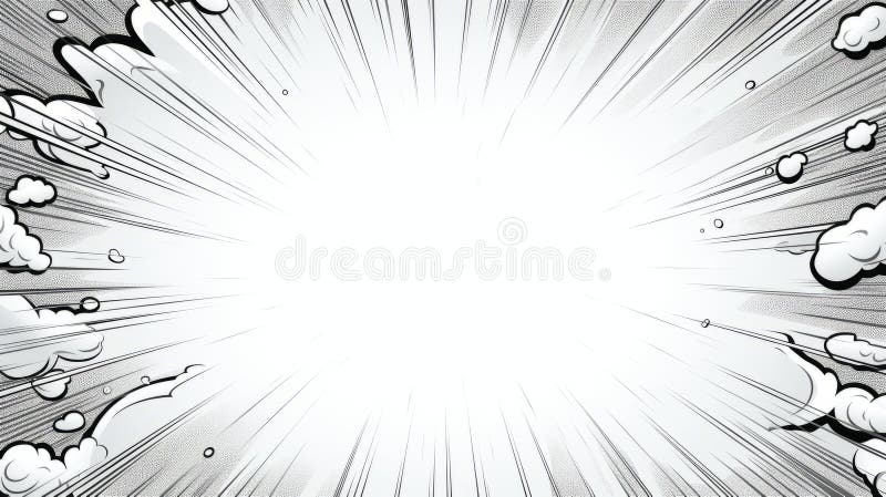 Explosion Comic Background: Black and White Image with Strong Facial ...