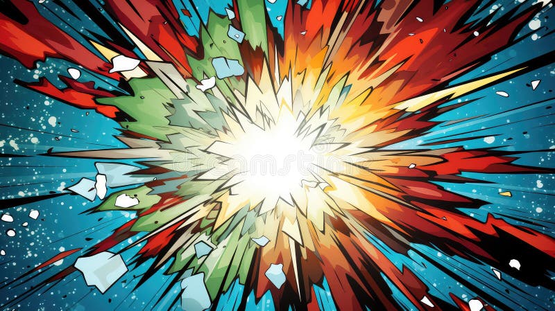 Explosion comic book burst stock illustration. Illustration of visual ...