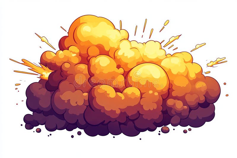 An Explosion in the Comic Style of a Fireball Stock Illustration ...