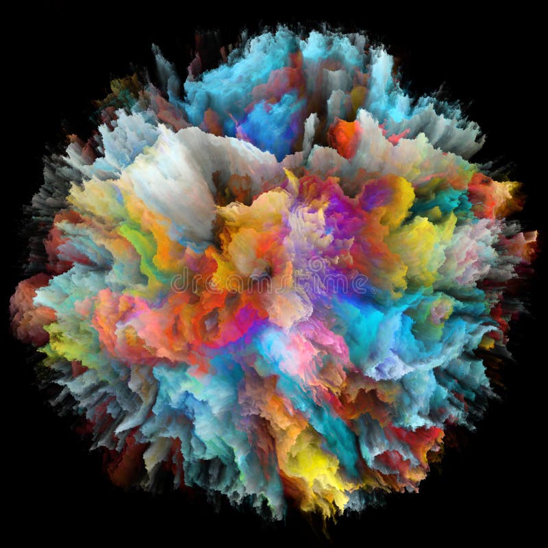 Explosion Conceptuelle D'éclaboussure De Couleur Illustration Stock ...