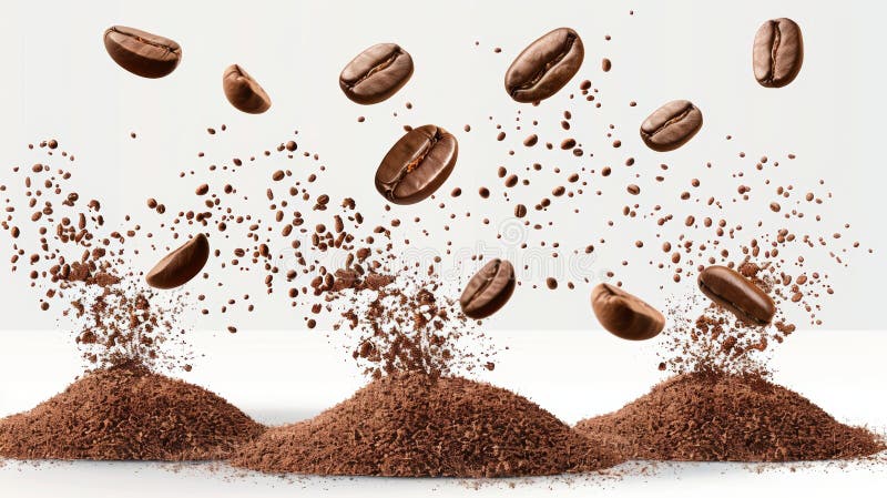 An Explosion of Cracked Beans and Ground Powder on Top of a White ...