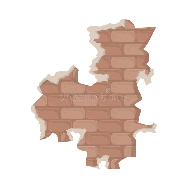 Explosion Cracked Brick Wall Stock Vector - Illustration of texture ...