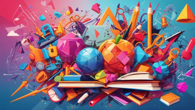 Explosion of Creativity: a Colorful Journey Stock Illustration ...