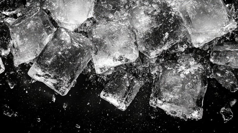 Explosion of Crushed Ice Shards on Black Background Stock Image - Image ...