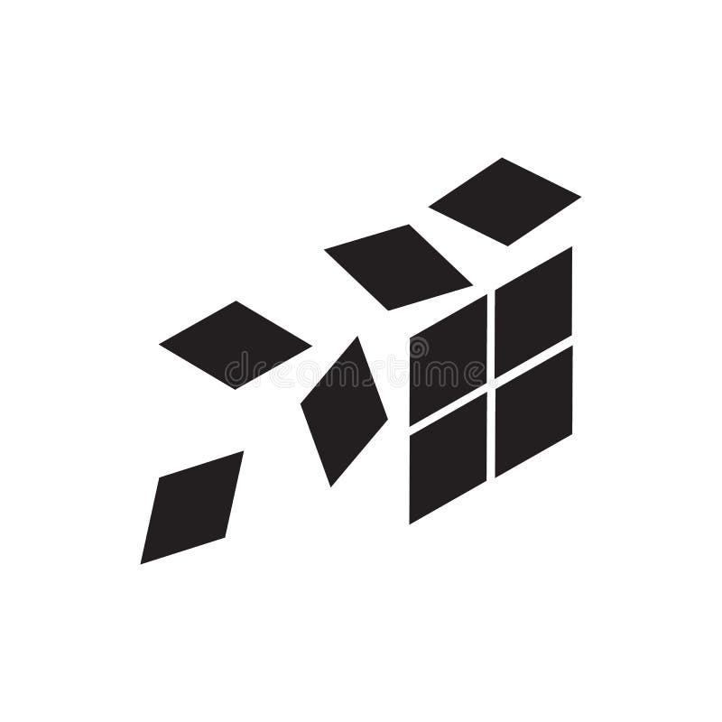 Explosion Cube Icon Illustration Stock Illustration - Illustration of ...