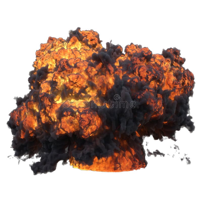 Explosion 3d Illustration Isolated on White Background Stock ...