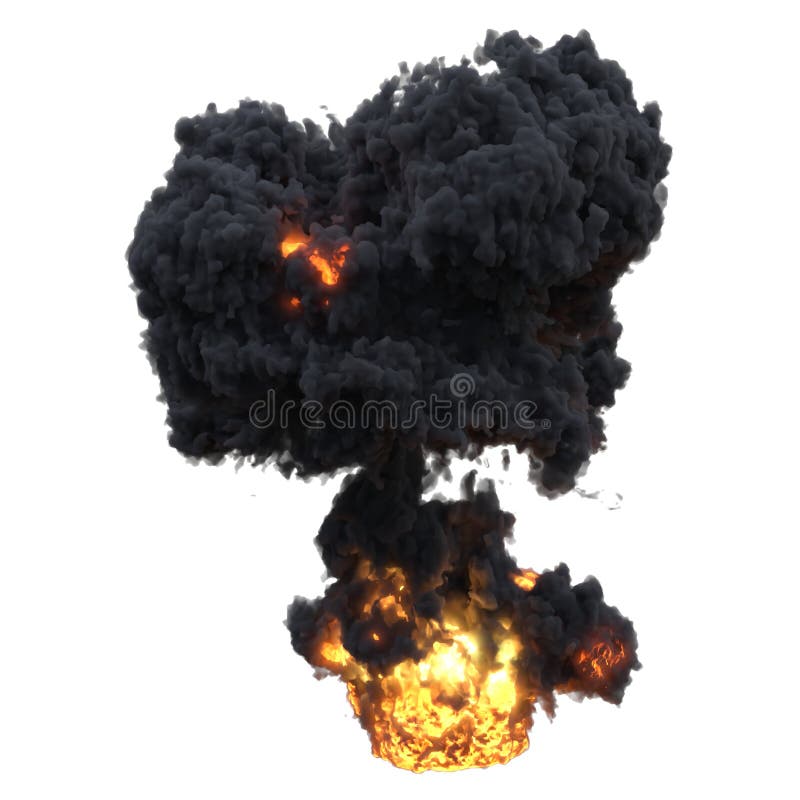 Explosion 3d Illustration Isolated on White Background Stock ...