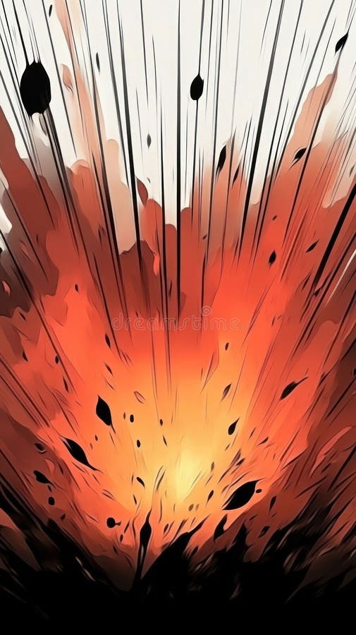 An Explosion Depicted with Dynamic Lines and Vibrant Colors ...