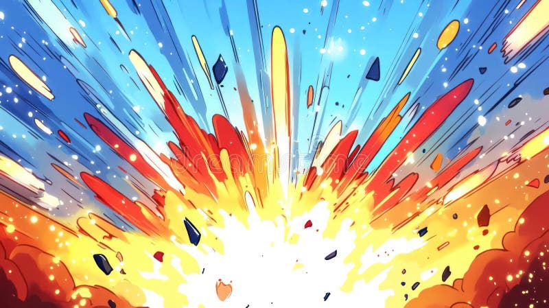An Explosion Depicted with Vibrant Colors and Dynamic Motion ...