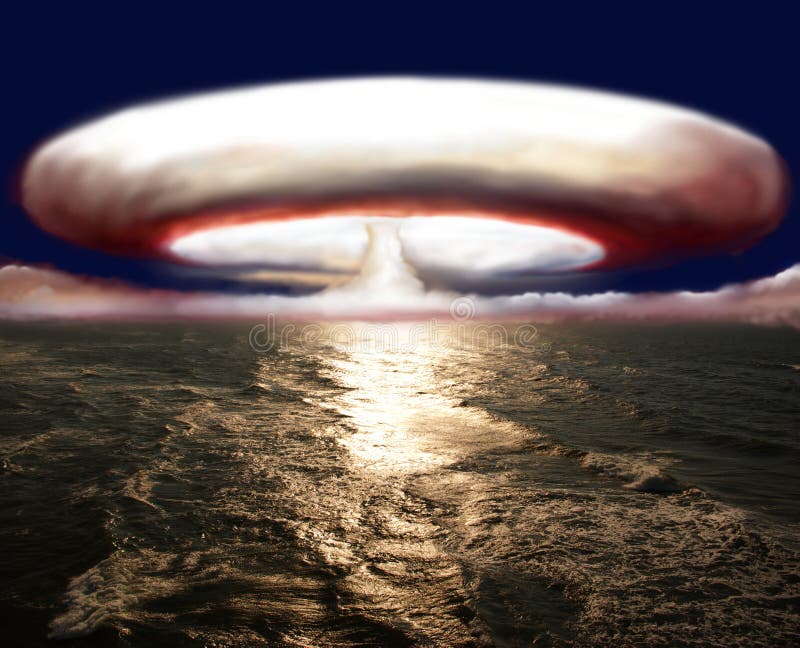 Explosion der Atombombe stockfoto. Bild von wasserstoff - 17145196