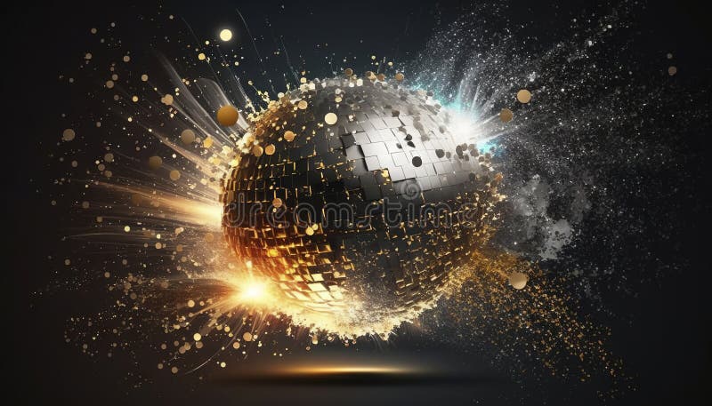 Disco Ball Explosion. Generative AI Stock Illustration - Illustration ...