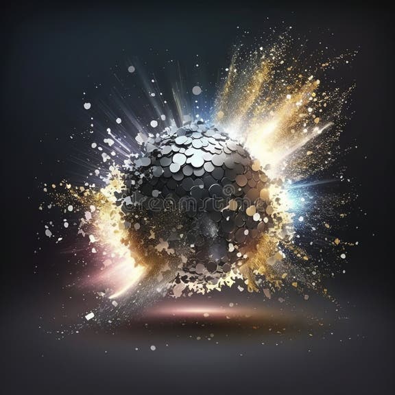 Disco Ball Explosion. Generative AI Stock Illustration - Illustration ...