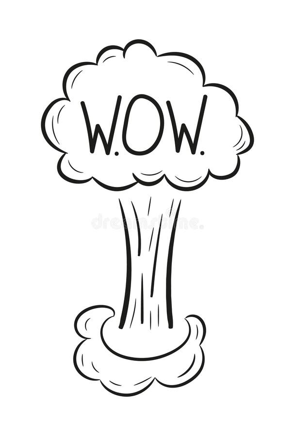 Explosion Doodle, Bomb Element. Comic Zap, Boom, Bam Smoke Sketch ...