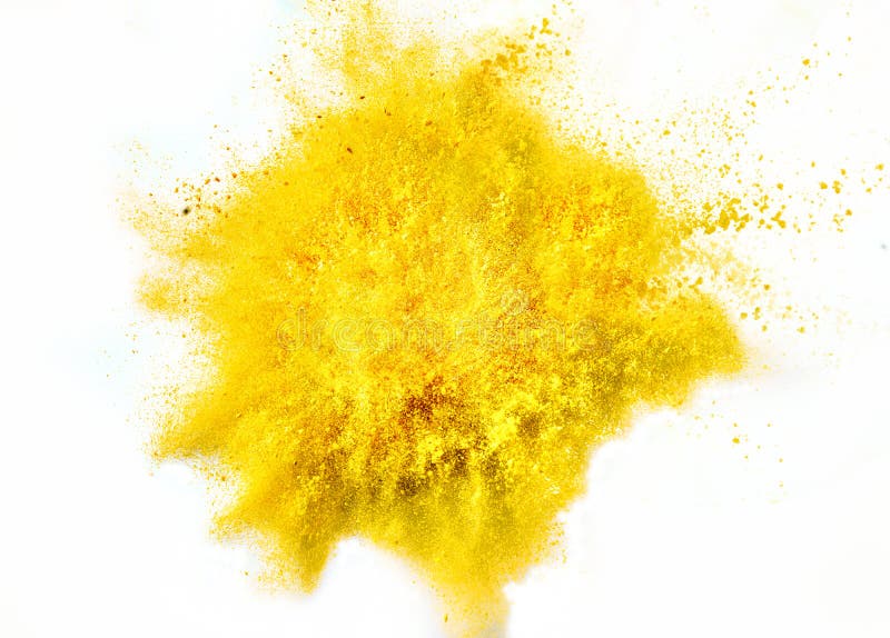 Explosion of Dry Yellow Paint Stock Photo - Image of colored, bright ...