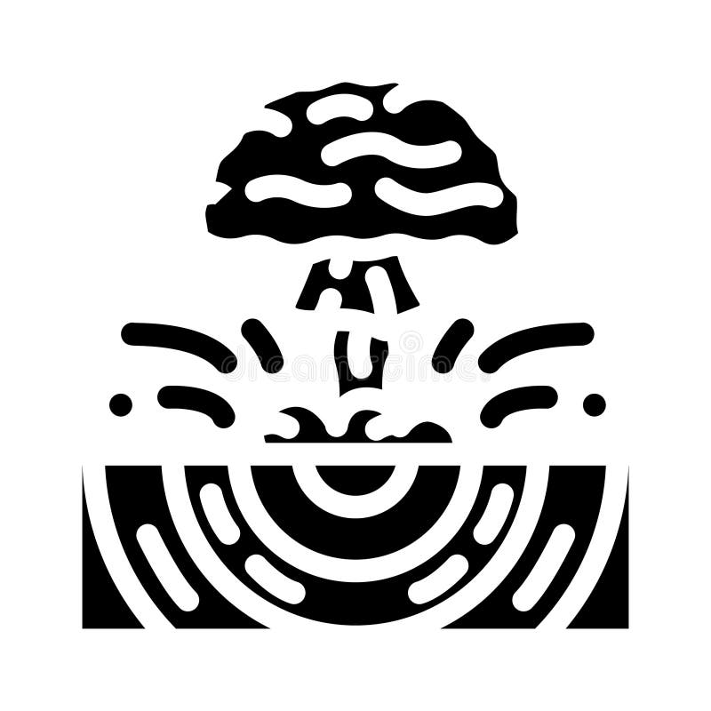 Explosion Earthquake Disaster Glyph Icon Vector Illustration Stock ...