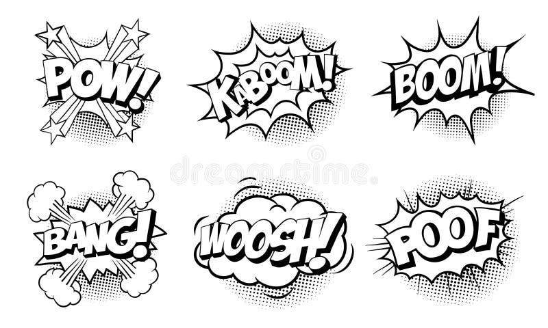 Explosion Effect Comic Expression Hand Drawn Illustration. Stock Vector ...