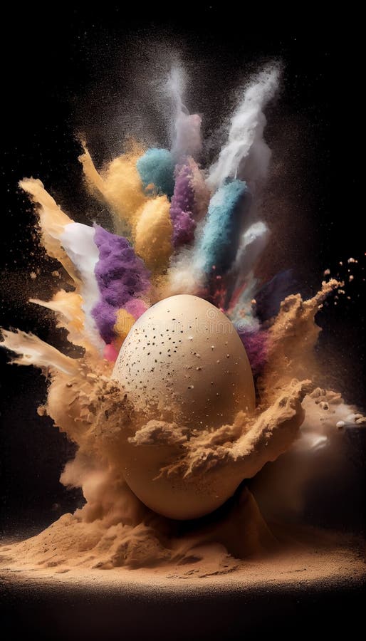 The Explosion Effect of an Egg Falling Onto Colorful Sand Creates a ...