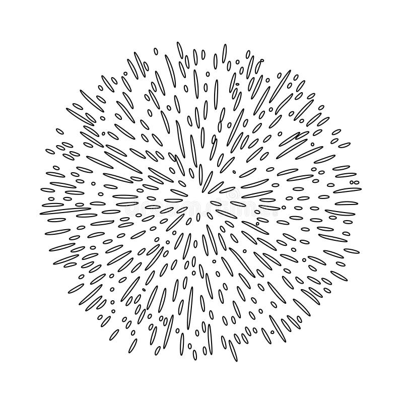 Explosion Effect of Random Radial Black Thin Lines on a White ...