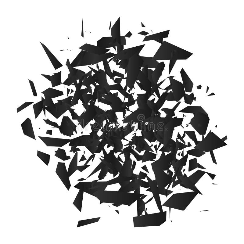 Explosion Effect. Shatter Triangle. Banner with Place for Text Stock ...