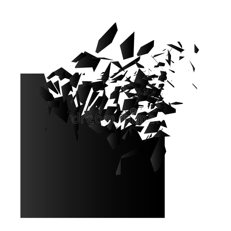 Explosion Effect. Shatter Triangle. Banner with Place for Text Stock ...