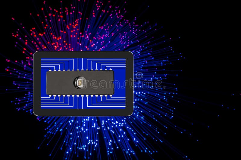 The Explosion of Electronics in the Universe Stock Illustration ...