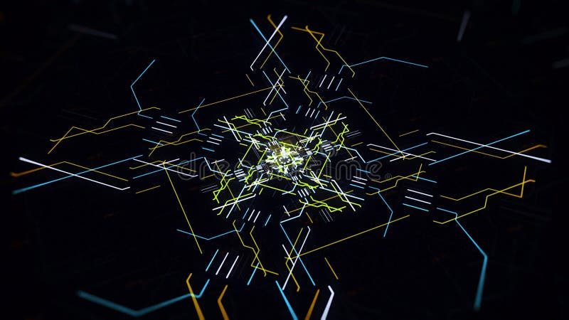 Explosion of Energy Neon Lines. Animation. Neon Lines Explode Creating ...