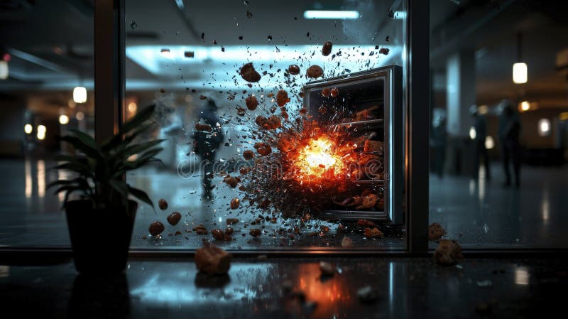 Explosion Event at Urban Mall High-impact Visuals Dramatic Night Scene ...