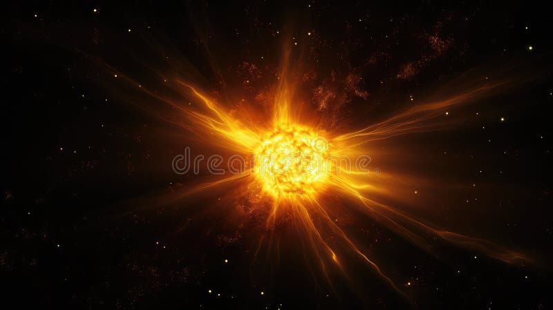 Explosion exploding sun stock illustration. Illustration of radiant ...