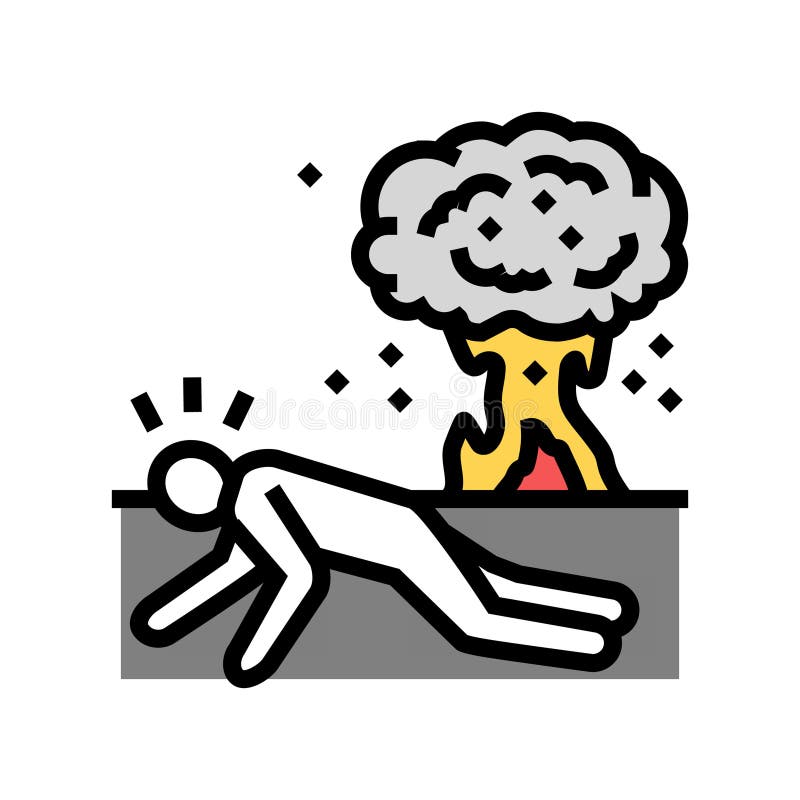 Explosion Fall Man Accident Color Icon Vector Illustration Stock Vector ...