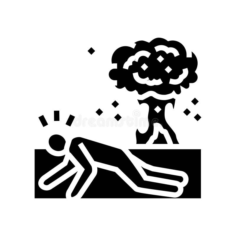 Explosion Fall Man Accident Glyph Icon Vector Illustration Stock ...