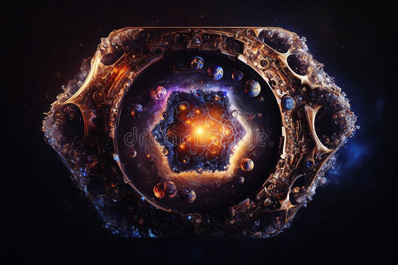 Explosion of Fantasy Planet in Open Space Stock Illustration ...