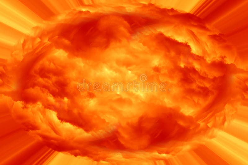 Explosion - fiery cloud stock illustration. Illustration of heat - 6163056