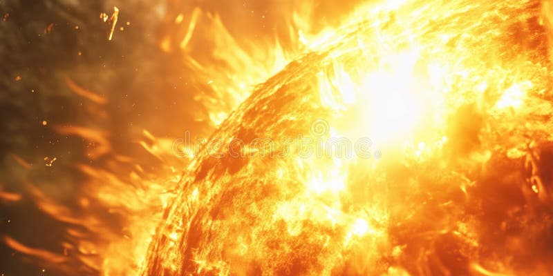 Explosion and Fire Consuming Object Stock Image - Image of powerful ...