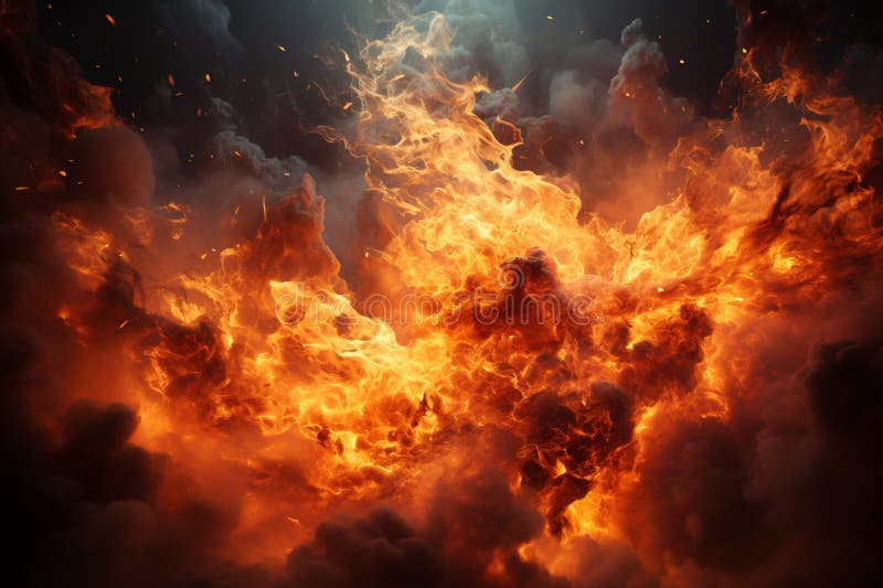 The Explosion of Fire at Full Frame is Hot Stock Illustration ...