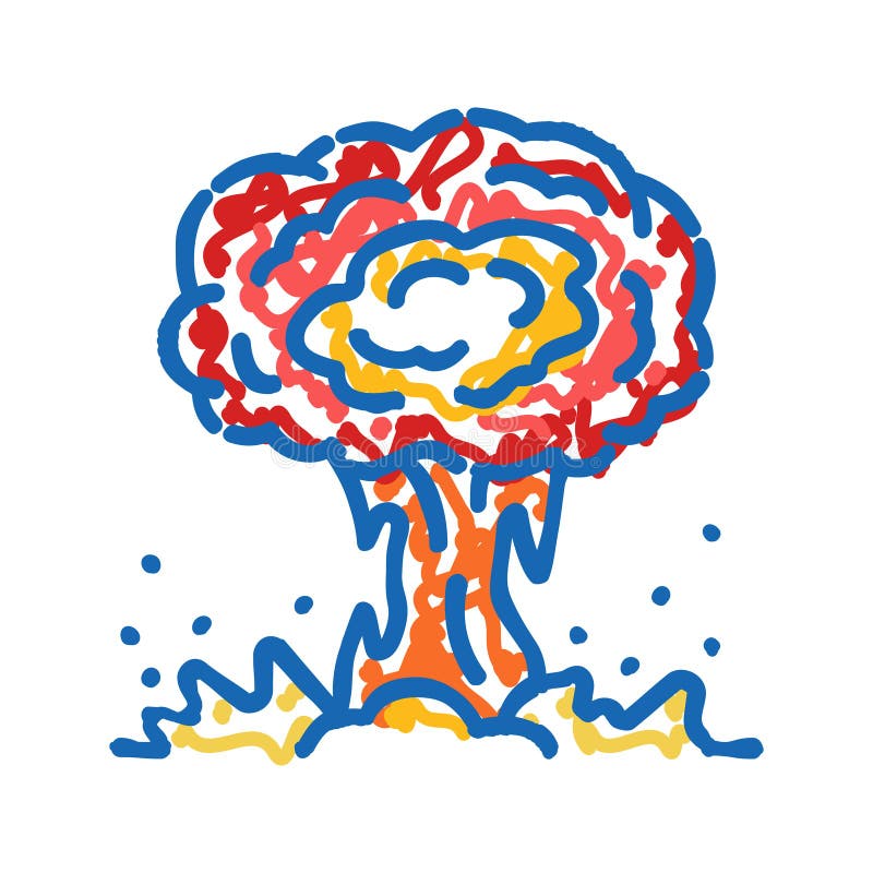 Explosion Fire Icon Doodle Illustration Stock Vector - Illustration of ...