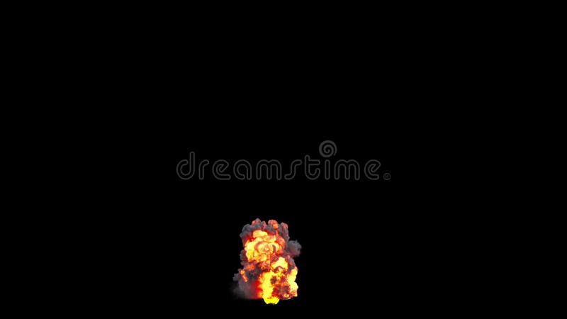 Explosion with Fire and Smoke on Transparent Background Stock Video ...