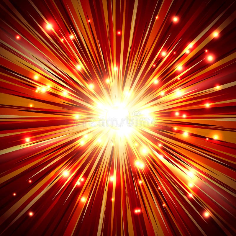 Explosion Fire Spark Particle Ray Beam Light Background Stock Vector ...
